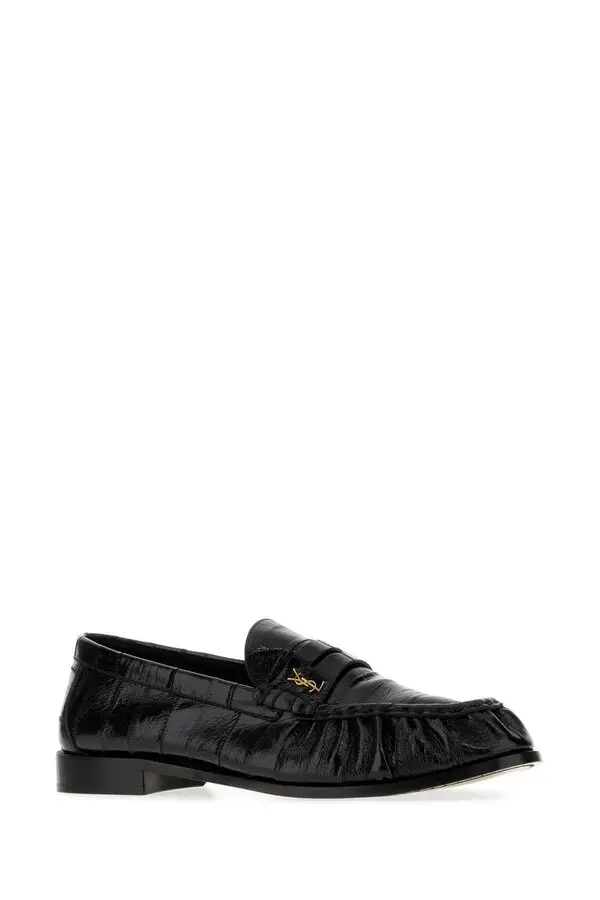 Saint Laurent Leather Loafers - Black