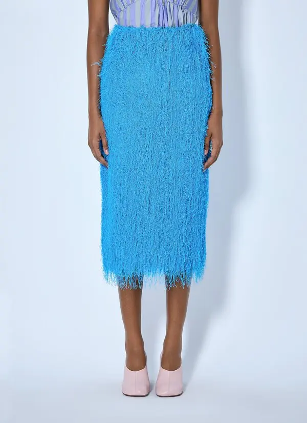 Dries Van Noten Sokna Pencil Midi Skirt - Blue