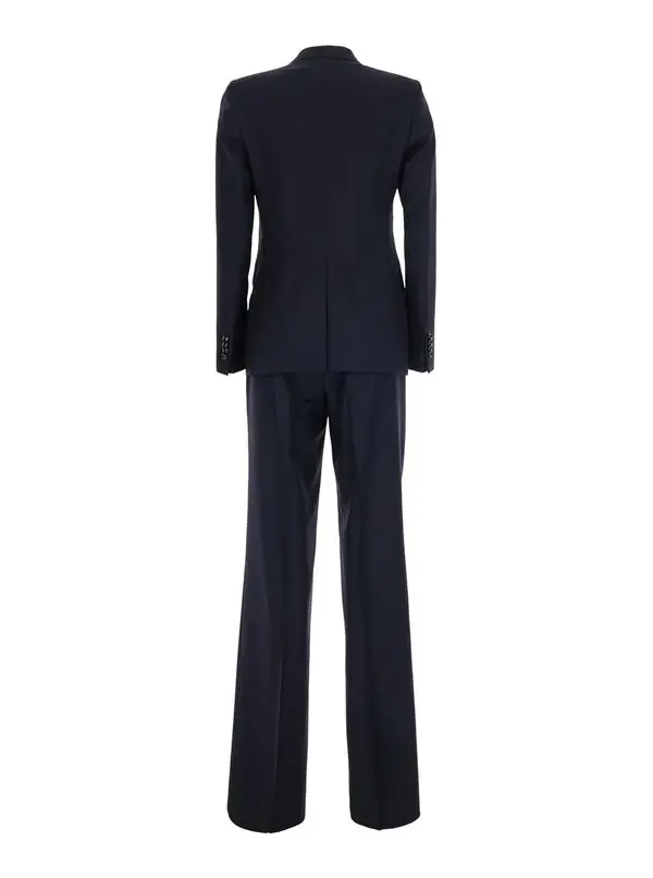 Tagliatore Blue Double-breasted Suit With Peak Revers In Fabric For