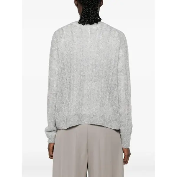 LISA YANG Cable-knit Cashmere And Silk Jumper - Gray