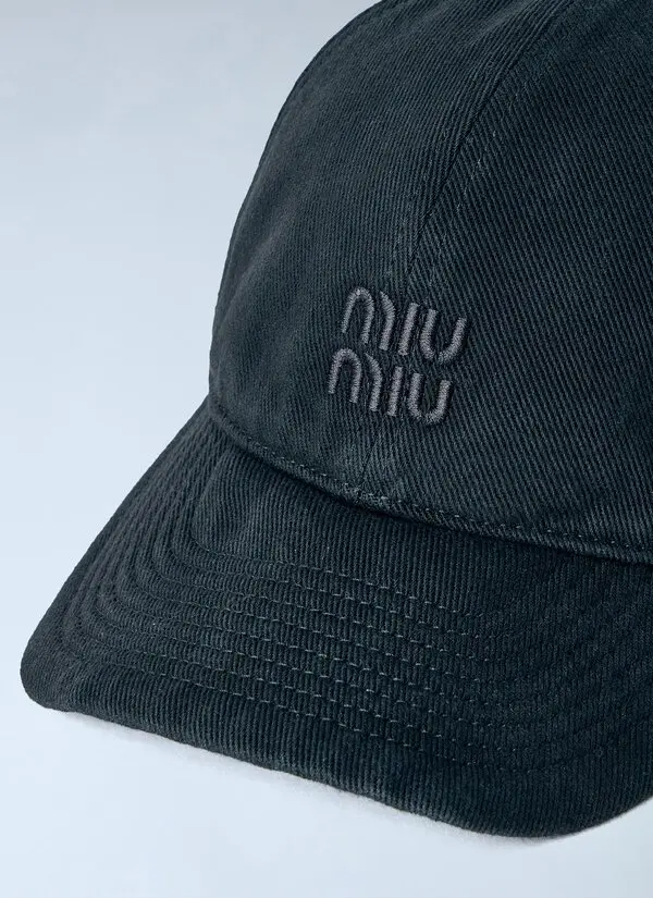 Miu Miu Drill Baseball Cap - Black