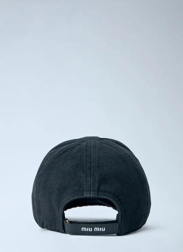 Miu Miu Drill Baseball Cap - Black