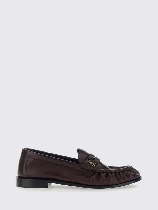 Saint Laurent Le Loafer Calfskin Penny Loafers With Monogram - Red