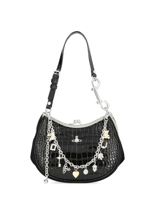 VIVIENNE WESTWOOD Leather Charm Bag - Black