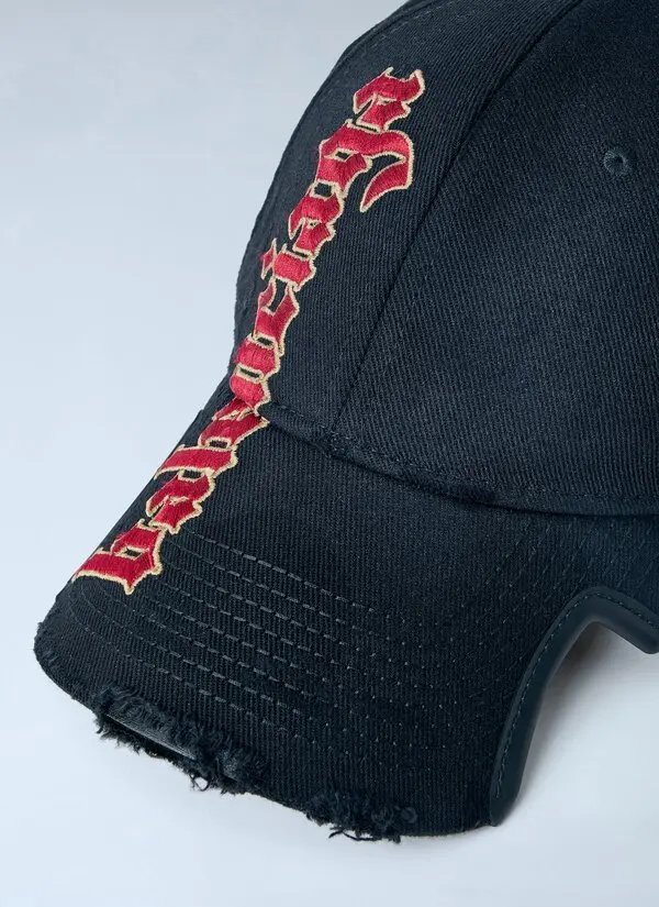 Balenciaga Embroidered Logo Cap - Black