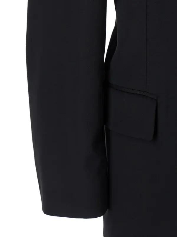 Balenciaga Black Single-breasted Jacket With Notched Revers In Wool
