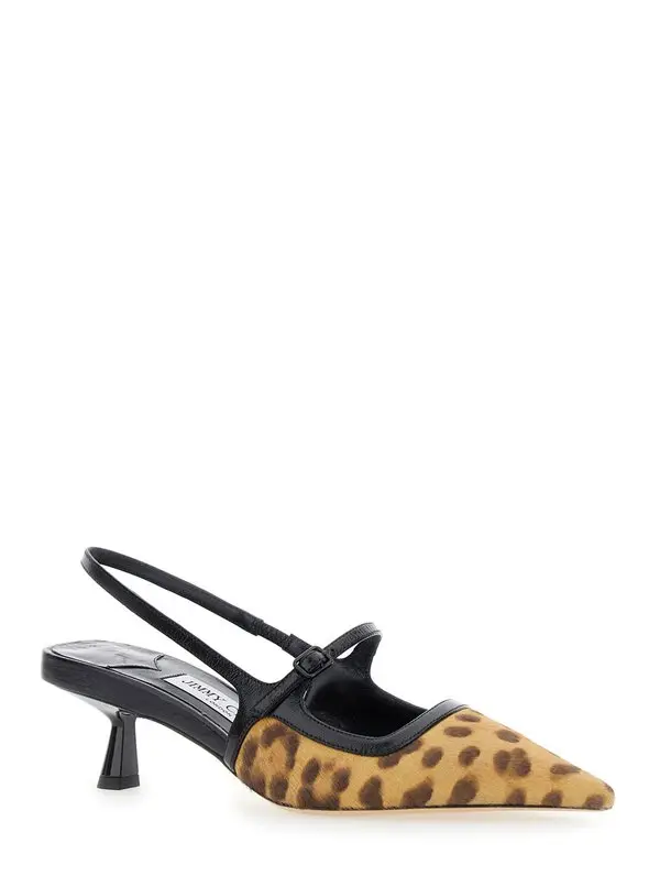 JIMMY CHOO Didi Slingback Pumps With Leopard Motif - Multicolor