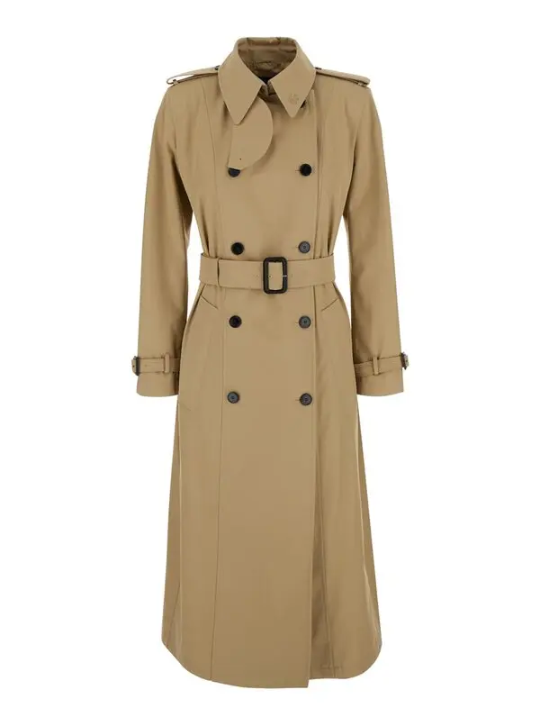 Gucci Beige Trench Coat With Adjustable Belt At The Front In Cotton For - Multicolor