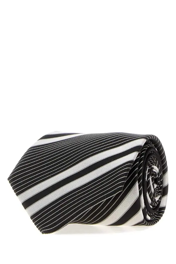 Saint Laurent Embroidered Jacquard Tie - Multicolor