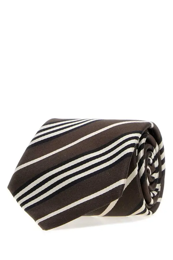 Saint Laurent Embroidered Silk Tie - Multicolor