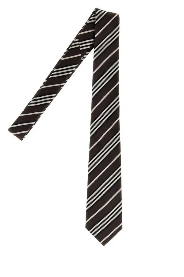 Saint Laurent Embroidered Silk Tie - Multicolor
