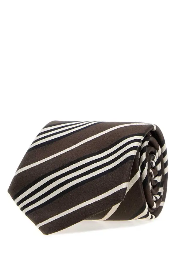 Saint Laurent Embroidered Silk Tie - Multicolor