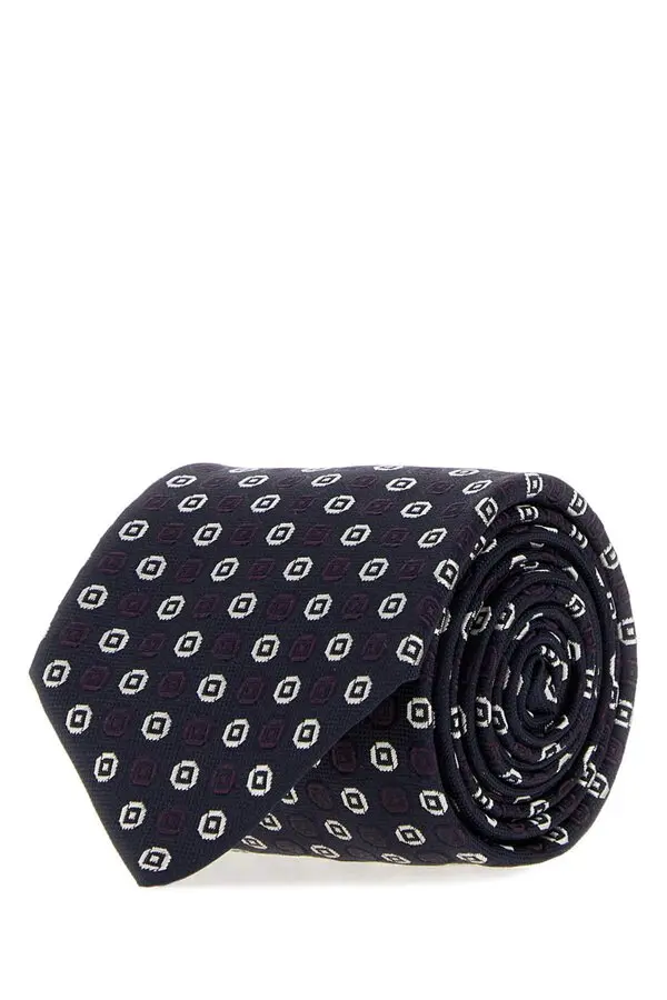 Saint Laurent Embroidered Jacquard Neck Tie - Multicolor