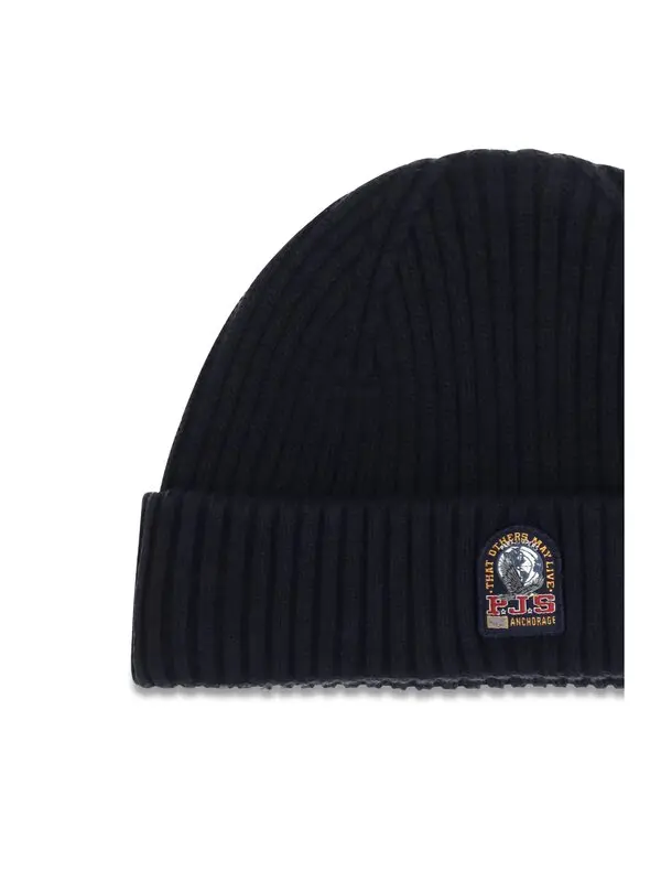PARAJUMPERS Beanie In Ribbed Knit With Logo