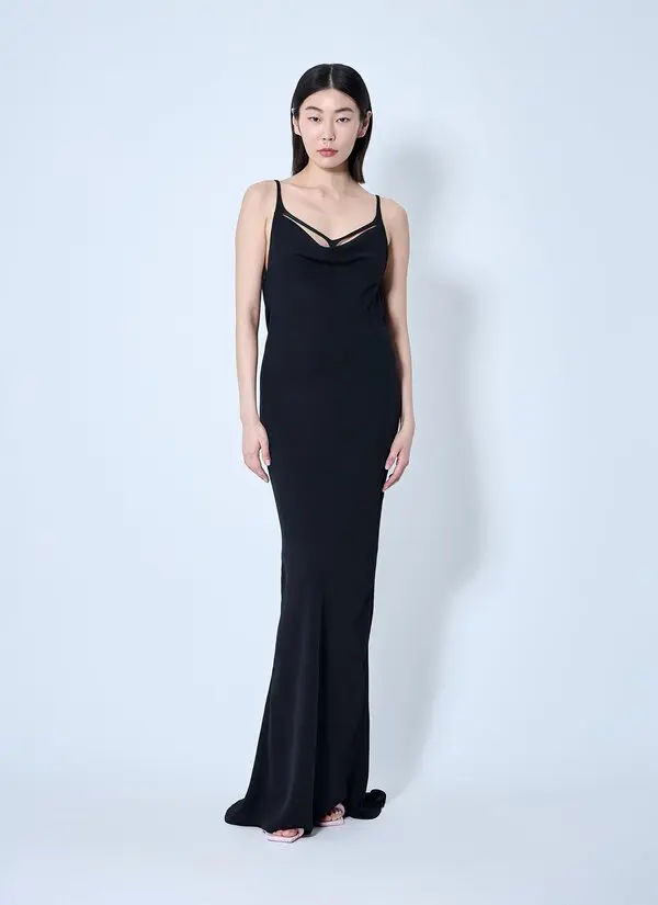 MUGLER Crepe Maxi Dress
