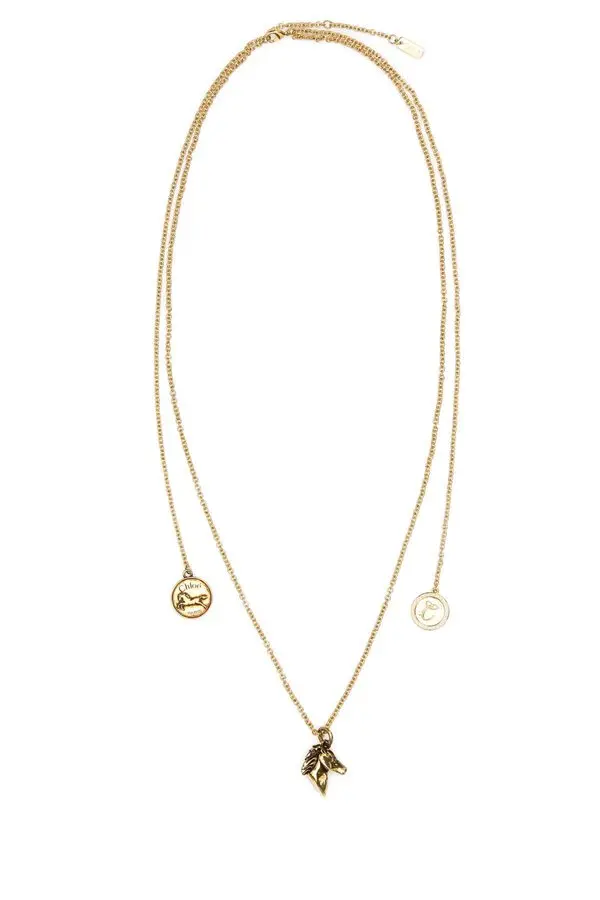 Chloé Metal Charms Necklace - Gold