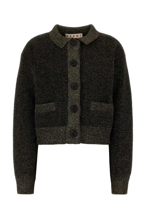 Marni Wool-blend Cropped Cardigan - Multicolor