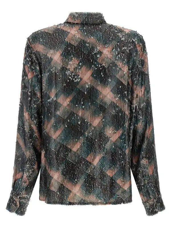 Dries Van Noten Chowy Embellished Viscose Shirt - Green