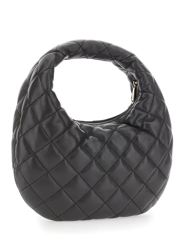 Saint Laurent Icarino' Handbag With Cassandre Plate On Front And Quilted Design In Leather - Gray