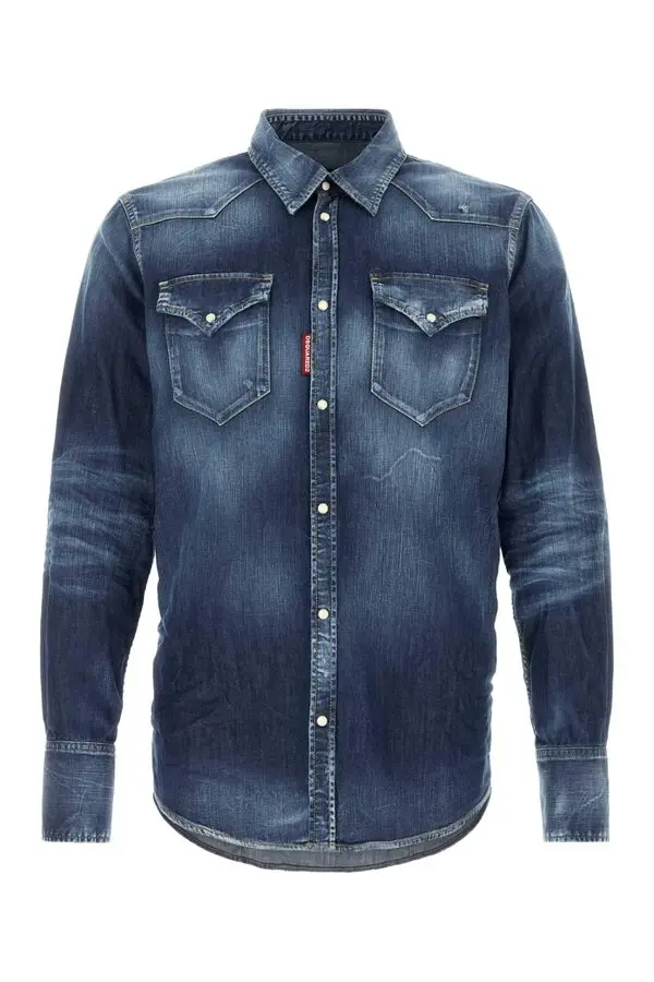 Dsquared2 Stretch Denim Shirt - Blue