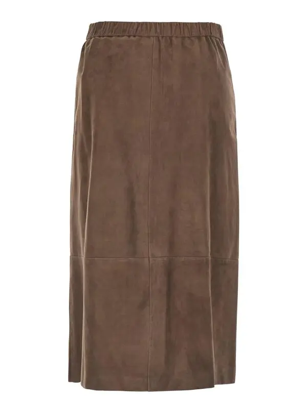 Max Mara Suede Midi Skirt - Multicolor