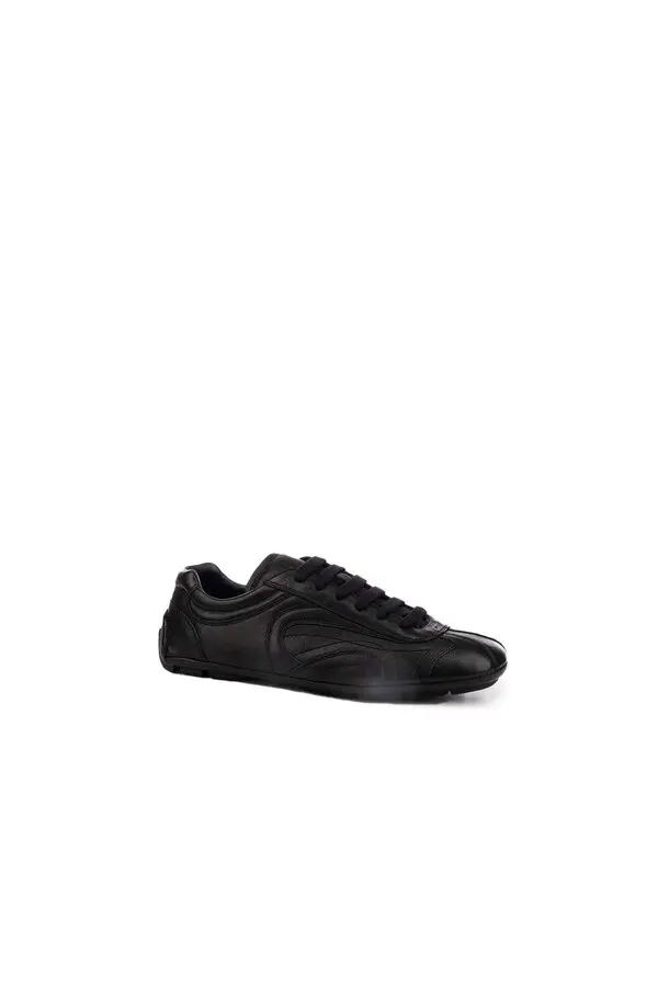Prada Leather Lace-up Sneakers