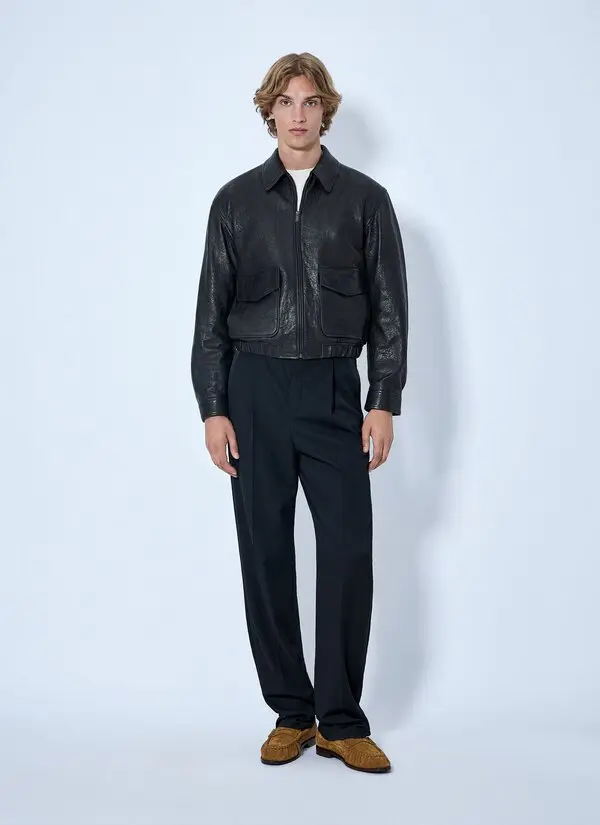 Saint Laurent Zip-front Leather Jacket