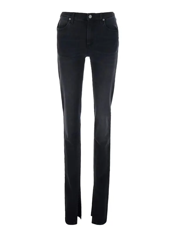 Gucci Black Mid-rise Jeans With Split Hems In Denim For - Multicolor