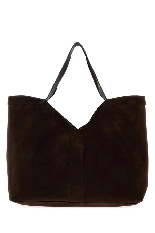 Saint Laurent Dark Brown Suede Large Y Shopping Bag - Multicolor