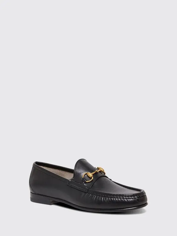Gucci Calfskin Penny Loafers With Horsebit Detail And A Round Toe - Black