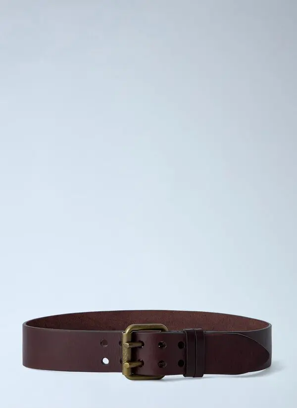 Saint Laurent Smooth Leather Motorcycle Belt - Brown