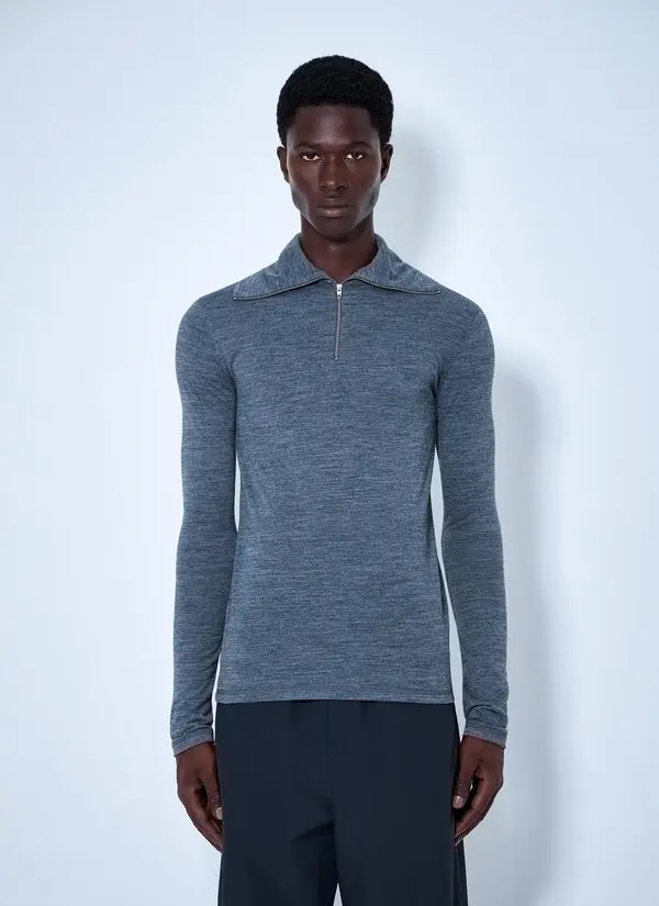 JIL SANDER Half-zip Long Sleeve Top - Gray