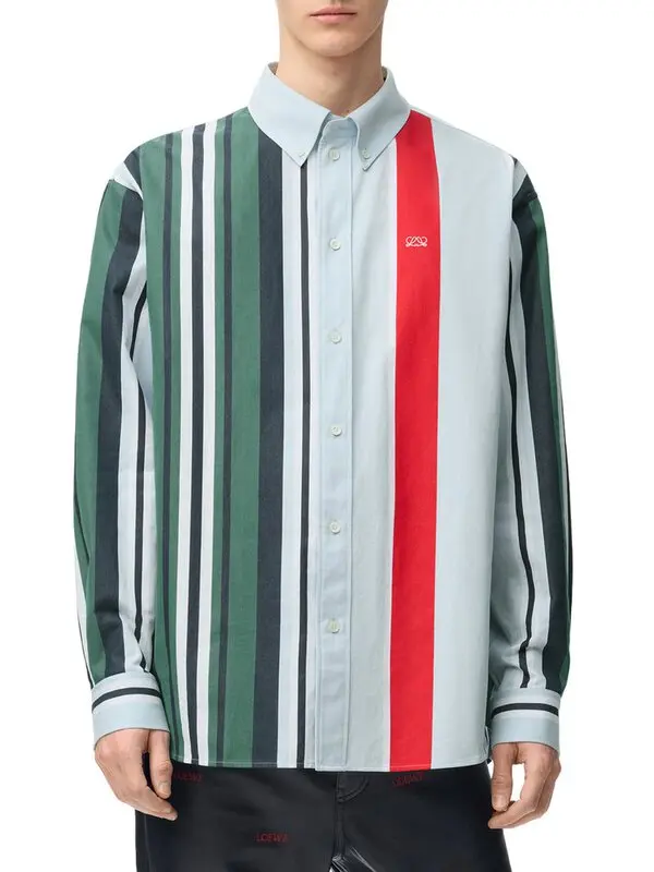 Loewe Mid-weight Striped Cotton Twill Shirt