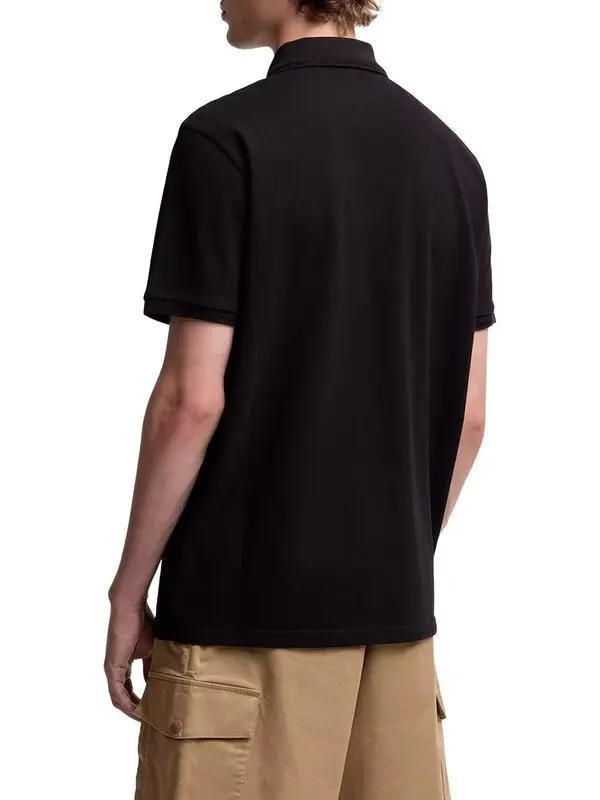 Moncler Cotton Piquet Polo Shirt With Logo Patch