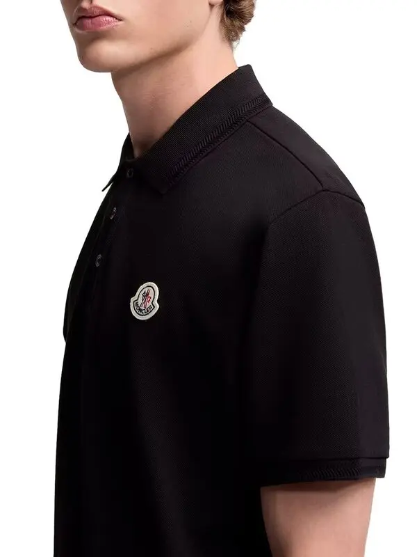 Moncler Cotton Piquet Polo Shirt With Logo Patch