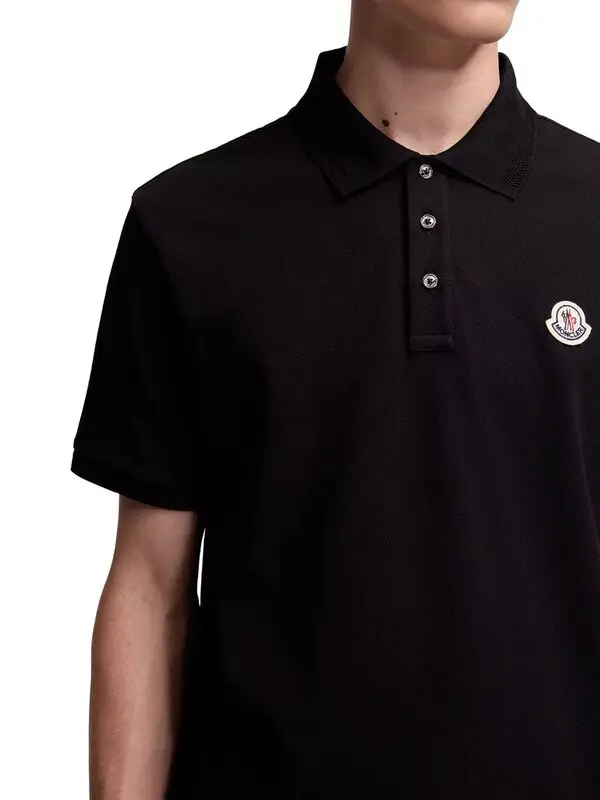 Moncler Cotton Piquet Polo Shirt With Logo Patch