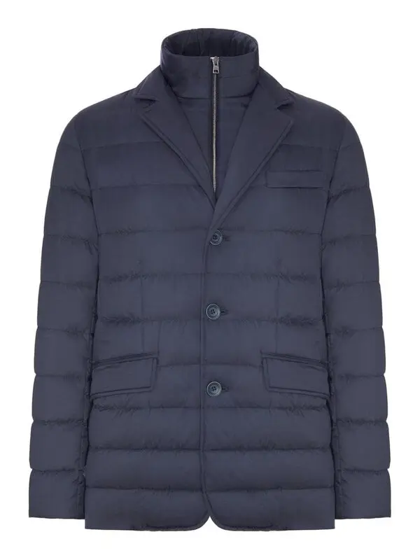 Herno Padded Blazer-style Down Jacket With Inner Bib - Blue