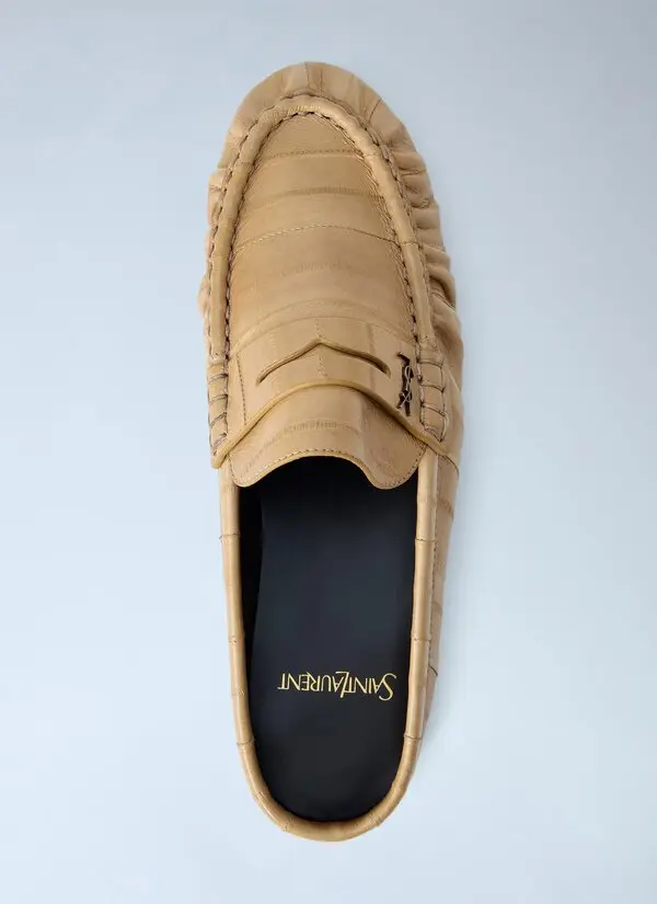 Saint Laurent Le Loafers Mules - Cream