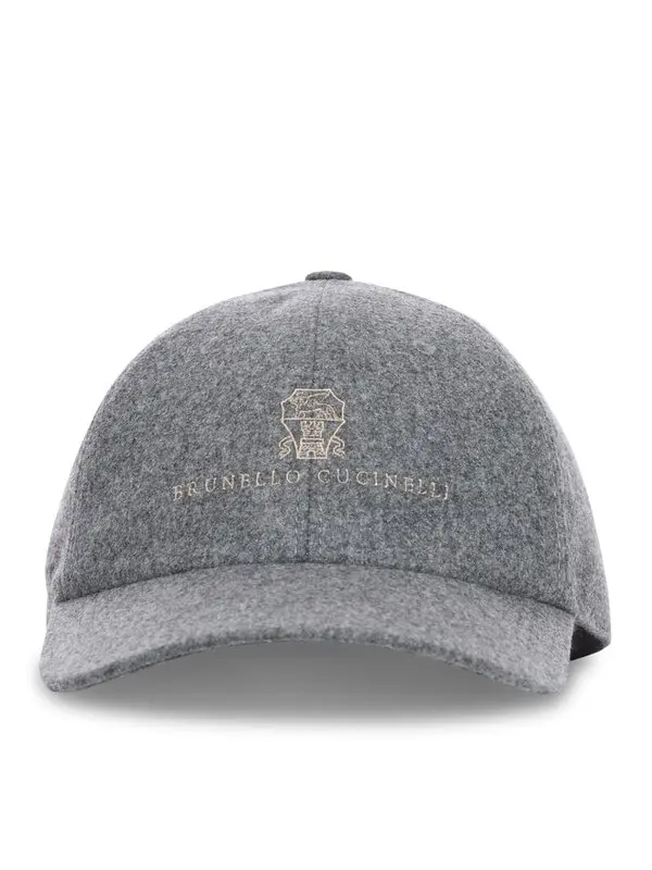 Brunello Cucinelli Flannel Baseball Cap - Gray