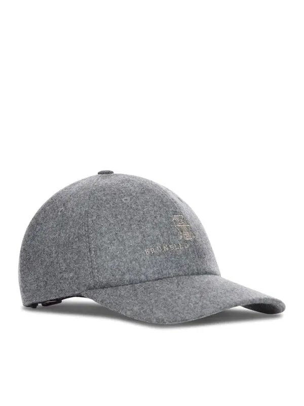 Brunello Cucinelli Flannel Baseball Cap - Gray