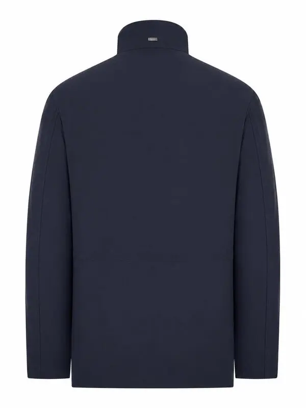 Herno Technical Fabric Coat With High Collar