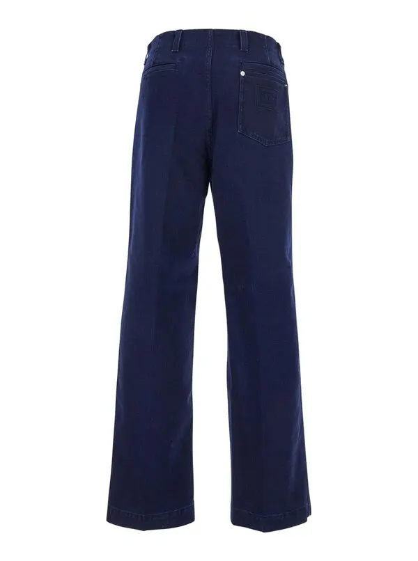 Gucci Blue Pants With One Patch Pocket On The Rear And Logo Lettering On The Rear In Cotton Canvas - Multicolor