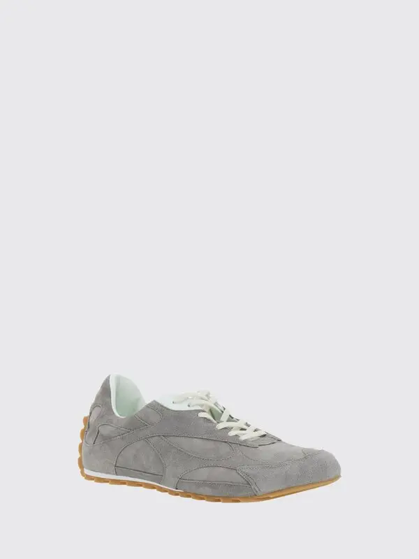 Bottega Veneta Orbit Flash Suede Calfskin Trainers - Gray