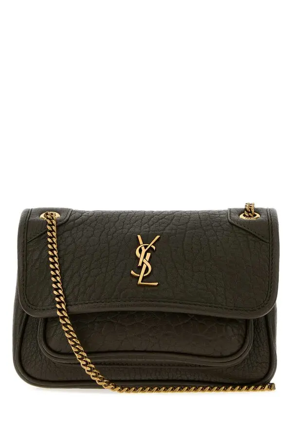 Saint Laurent Dark Leather Mini Niki Crossbody Bag - Green