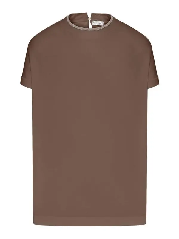Brunello Cucinelli Jersey T-shirt With Precious Faux Layering - Multicolor