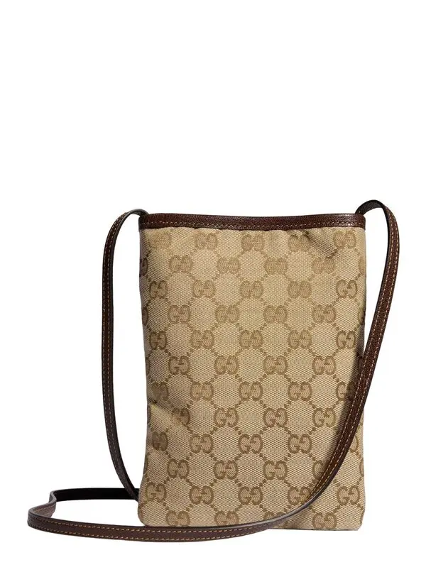 Gucci Gg Supreme Canvas And Leather Pouch - Multicolor