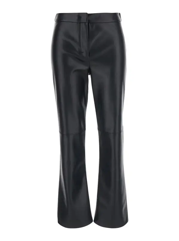 Max Mara S 'sublime' Pants With Flared Leg And Hidden Closure On The Front In Ecoleather For - Black