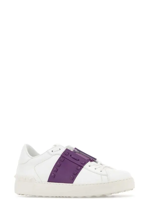 Valentino Garavani Leather Rockstud Untitled Sneakers - White