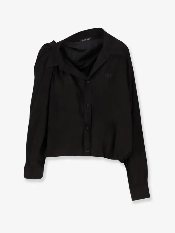 Balenciaga One Shoulder Lyocell Shirt