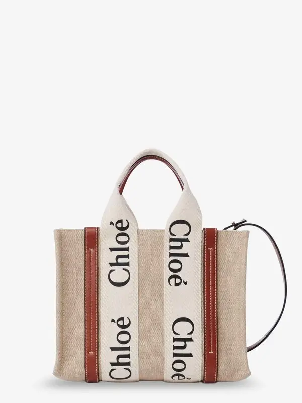 Chloé Woody Linen And Leather Tote Bag - Multicolor